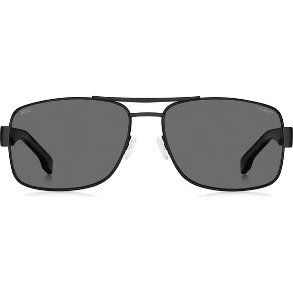BOSS 62mm Oversized Navigator Sunglasses - Matte Black/grey Polar