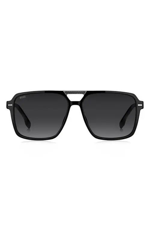 BOSS 59mm Square Sunglasses - Black/ Dark Grey Sf