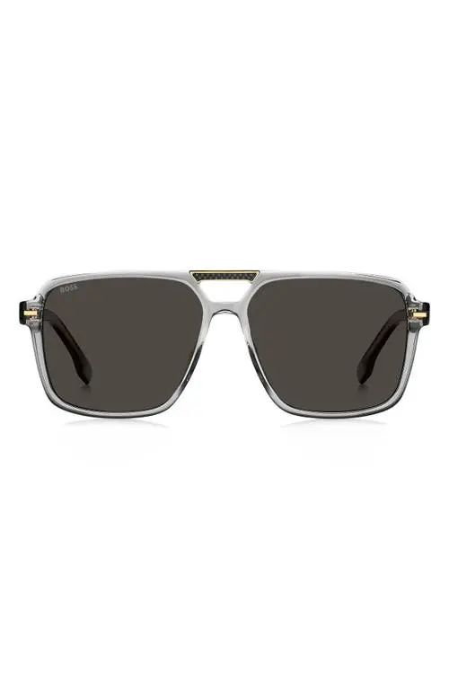 BOSS 59mm Square Sunglasses - Grey/ Grey