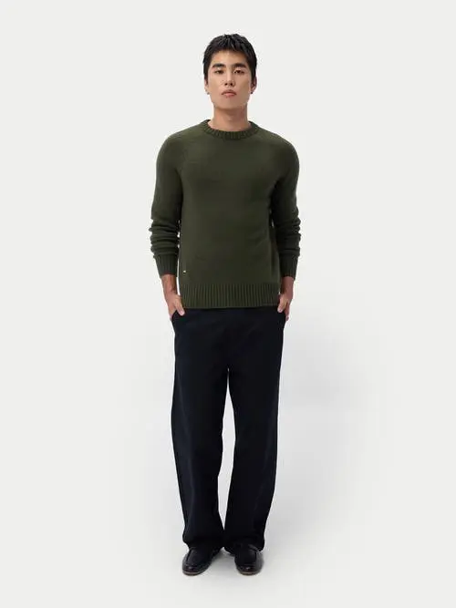 GOBI MONGOLIAN CASHMERE Cashmere Raglan Sleeve Sweater - Capulet Olive