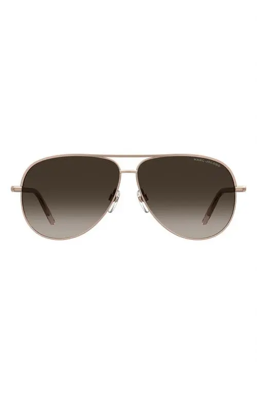 Marc Jacobs 61mm Gradient Aviator Sunglasses - Gold Copper/ Brown Sf