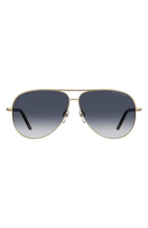 Marc Jacobs 61mm Gradient Aviator Sunglasses - Gold/ Dark Blue Sf