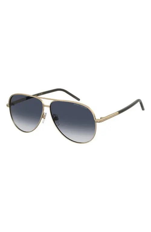 Marc Jacobs 61mm Gradient Aviator Sunglasses - Gold/ Dark Blue Sf