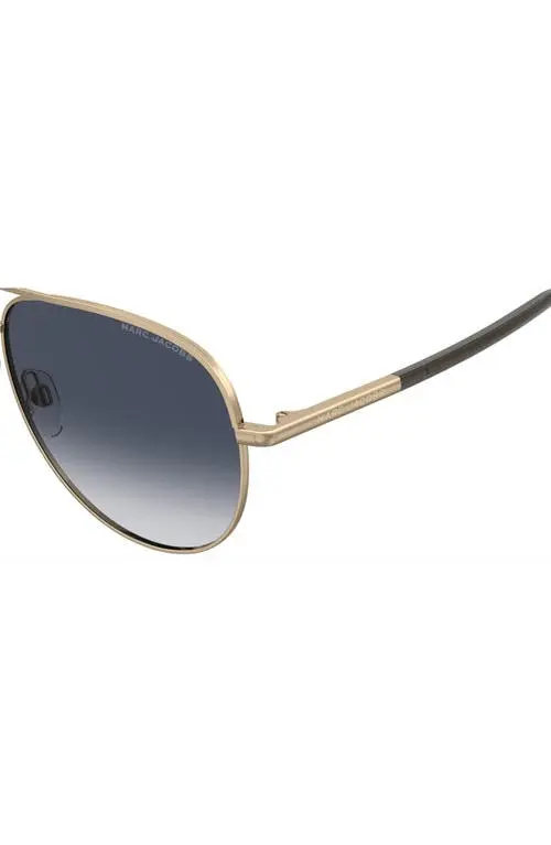 Marc Jacobs 61mm Gradient Aviator Sunglasses - Gold/ Dark Blue Sf