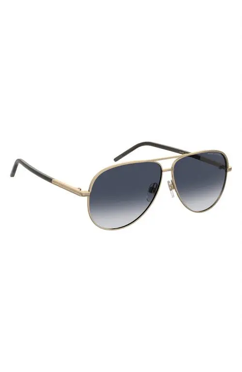 Marc Jacobs 61mm Gradient Aviator Sunglasses - Gold/ Dark Blue Sf