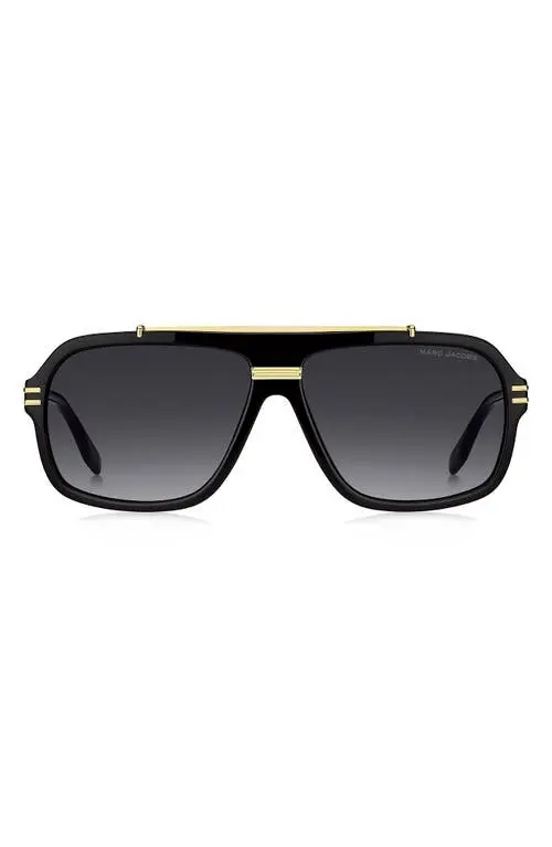 Marc Jacobs 58mm Flat Top Sunglasses - Black Gold/ Dark Grey Sf