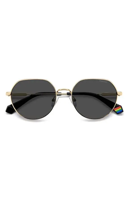 POLAROID 54mm Polarized Sunglasses - Gold Black/ Grey Polar