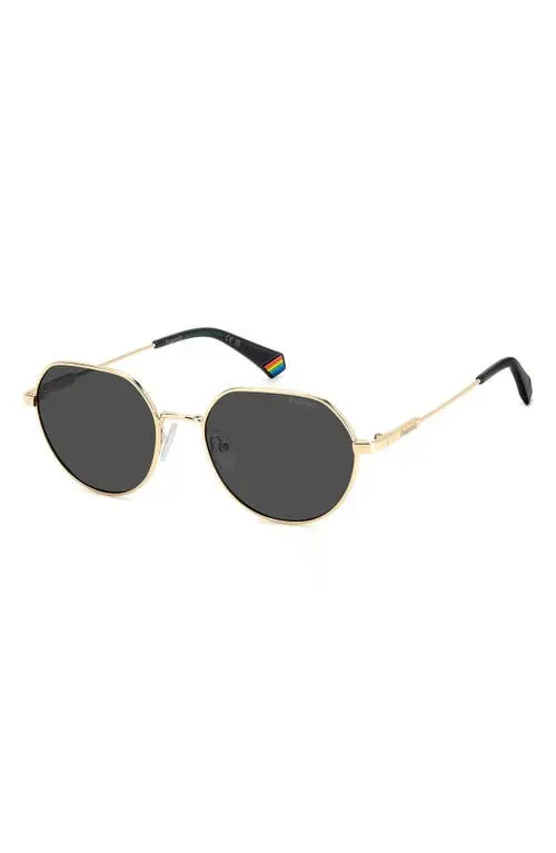 POLAROID 54mm Polarized Sunglasses - Gold Black/ Grey Polar