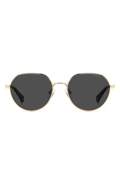 POLAROID 54mm Polarized Sunglasses - Gold Black/ Grey Polar