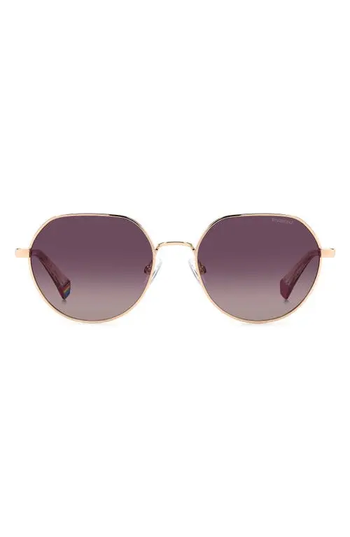 POLAROID 54mm Polarized Sunglasses - Gold Violet/ Burgundy Polar