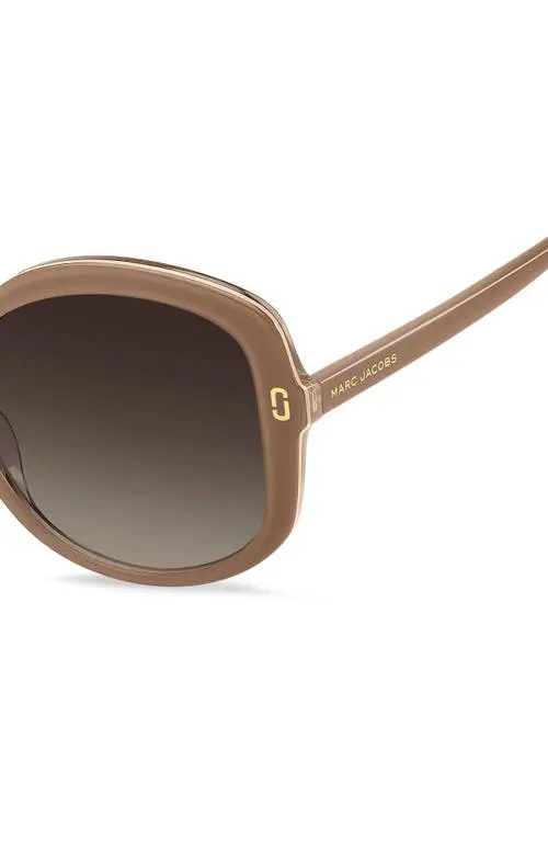 Marc Jacobs 56mm Round Sunglasses - Beige/brown
