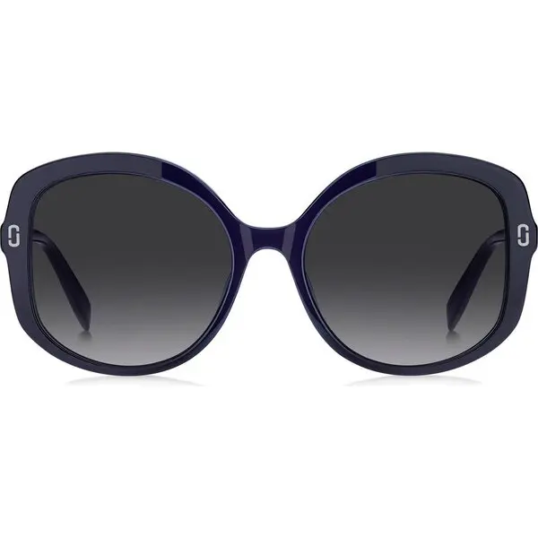 Marc Jacobs 56mm Round Sunglasses - Blue/ Dark Grey