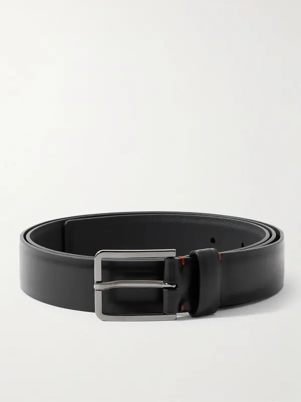 Loro Piana Rory 3cm Leather Belt - Black
