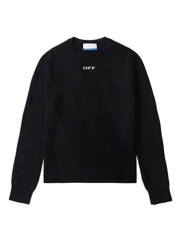 Off-White Virgin Wool Sweater - Black