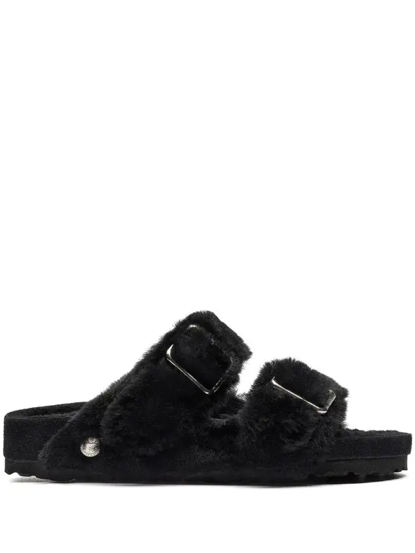 BIRKENSTOCK Shearling Sandals - Black
