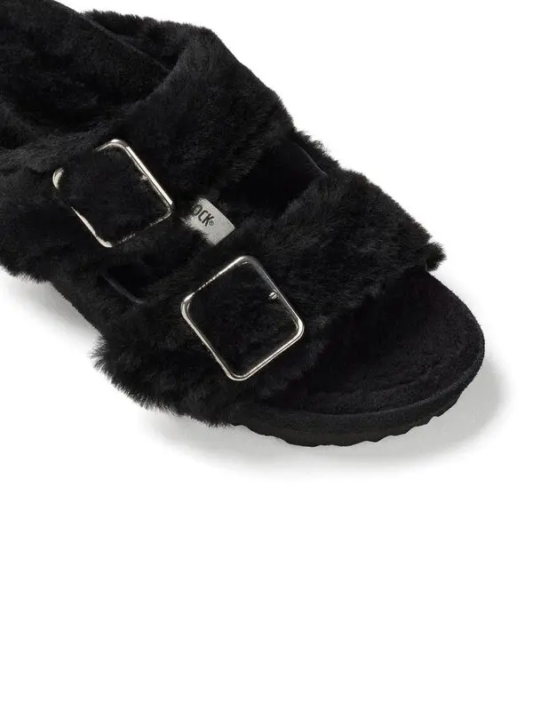 BIRKENSTOCK Shearling Sandals - Black