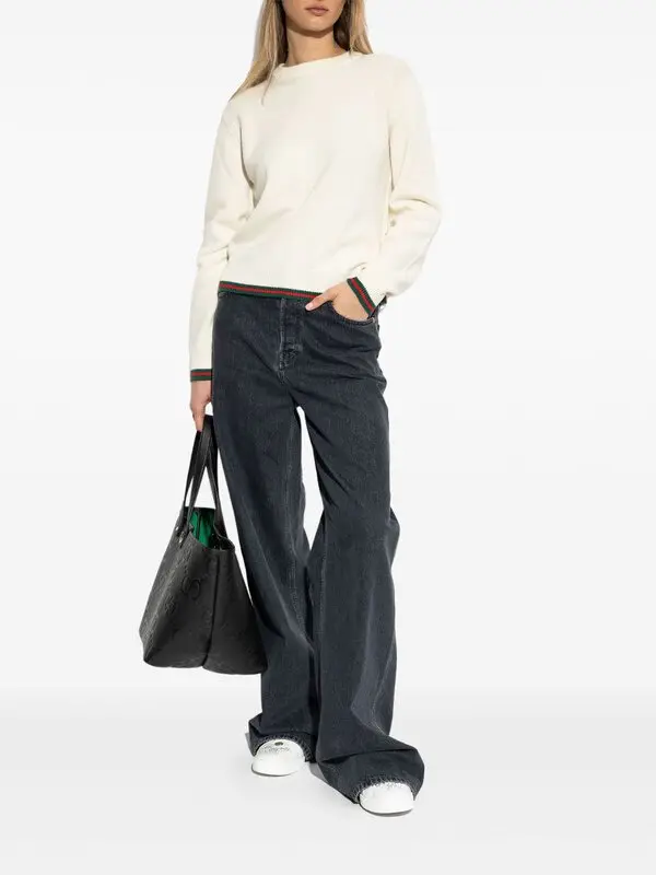Gucci Web-stripe Trim Sweater