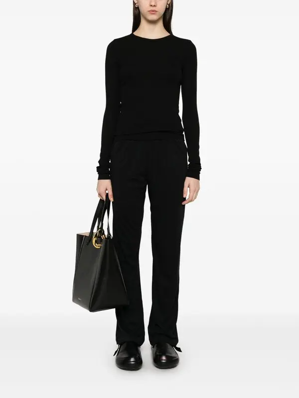 Eterne Long-sleeve Fitted Top - Black
