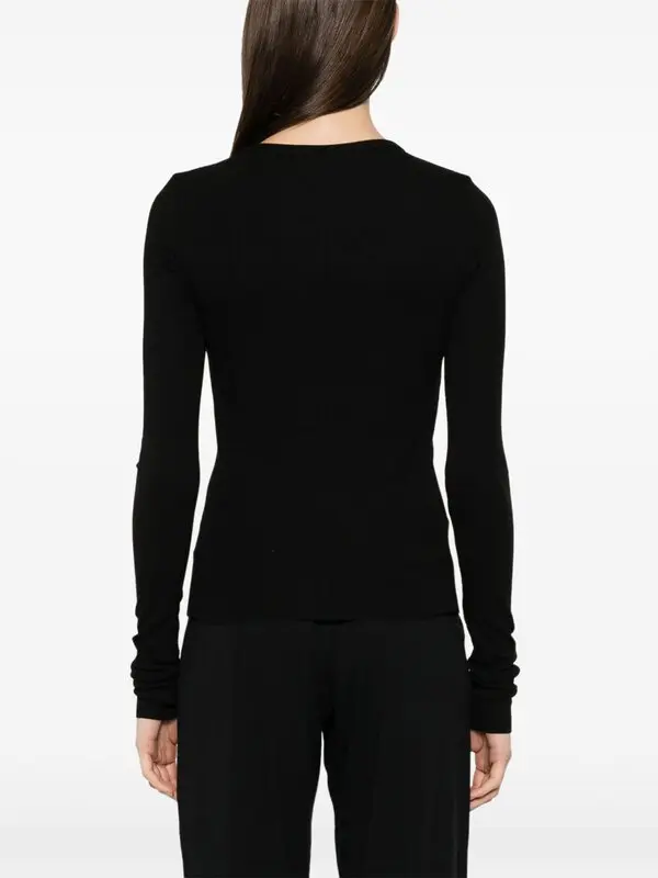 Eterne Long-sleeve Fitted Top - Black
