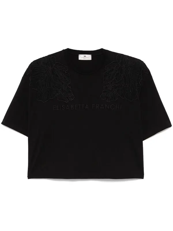 Elisabetta Franchi Embroidered T-shirt - Black