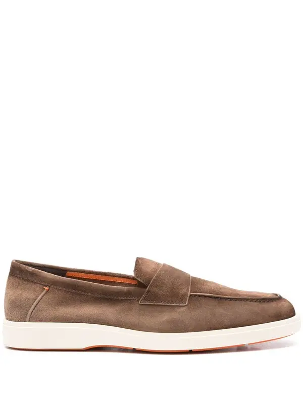 Santoni Suede Loafers - Brown