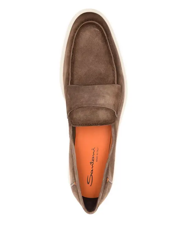 Santoni Suede Loafers - Brown