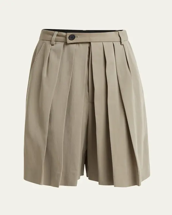SETCHU - SETCHU Hakama Pleated Wool Shorts