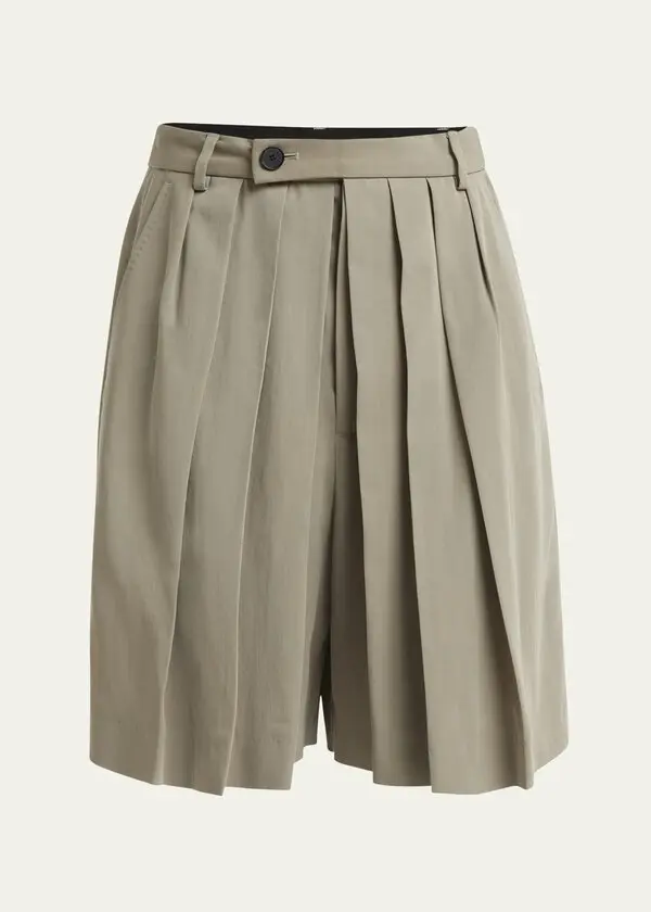 SETCHU - SETCHU Hakama Pleated Wool Shorts