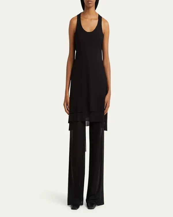 SETCHU Layered Sheer Mini Tank Dress