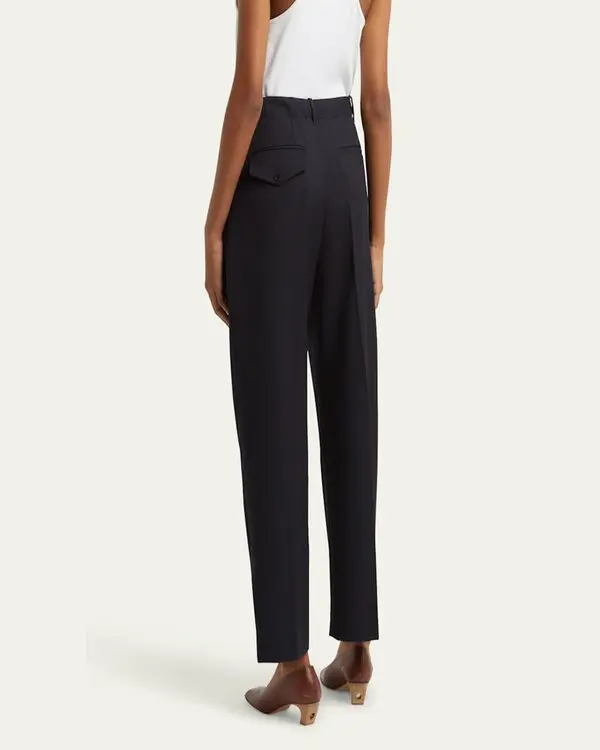 SETCHU Pleated Wool Gabardine Chino Pants