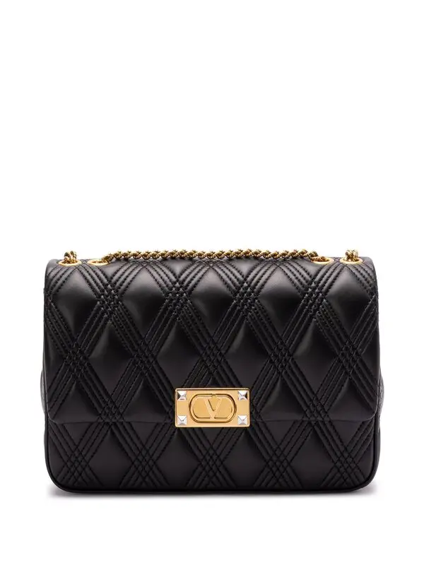 Valentino Garavani Leather Shoulder Bag - Black