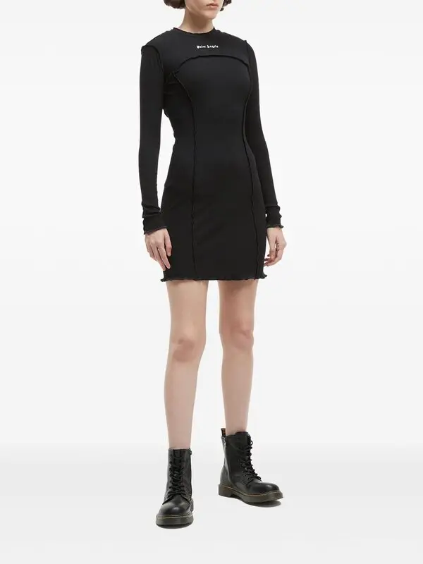 Palm Angels Logo Ribbed Mini Dress