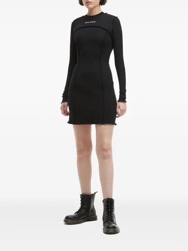 Palm Angels Logo Ribbed Mini Dress