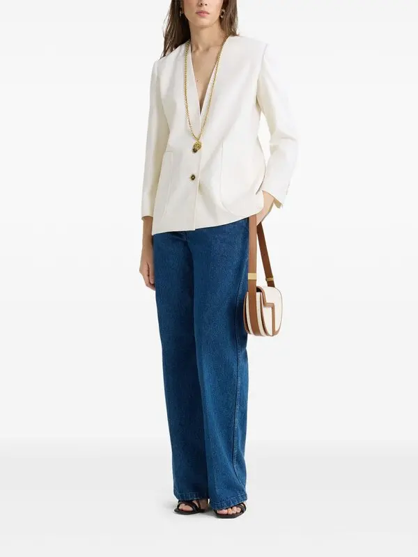 Patou Collarless Twill Jacket