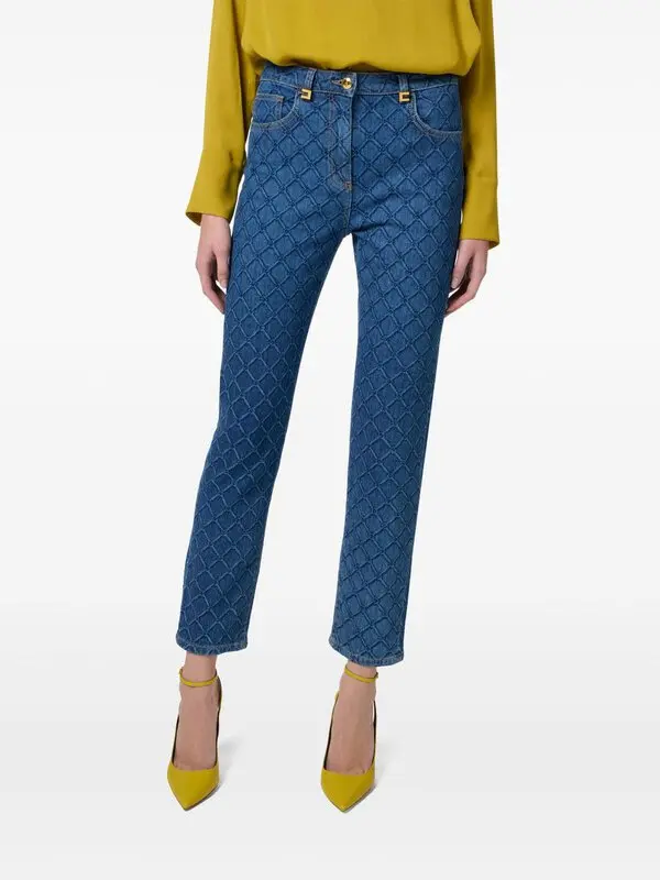 Elisabetta Franchi All-over Diamond-print Jeans