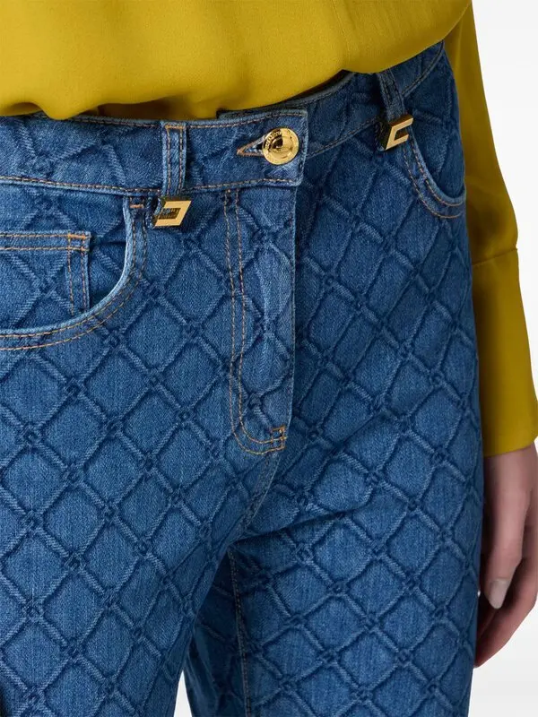 Elisabetta Franchi All-over Diamond-print Jeans