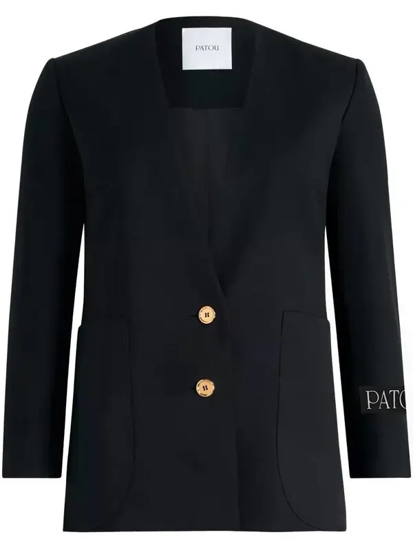 Patou Collarless Twill Jacket
