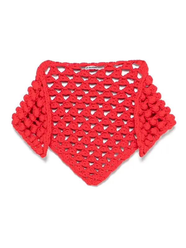 JIL SANDER Chunky-knit Foulard - Red