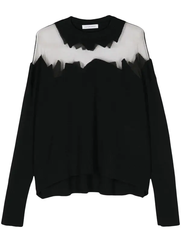 Viktor & Rolf Semi-sheer Panel Sweater - Black