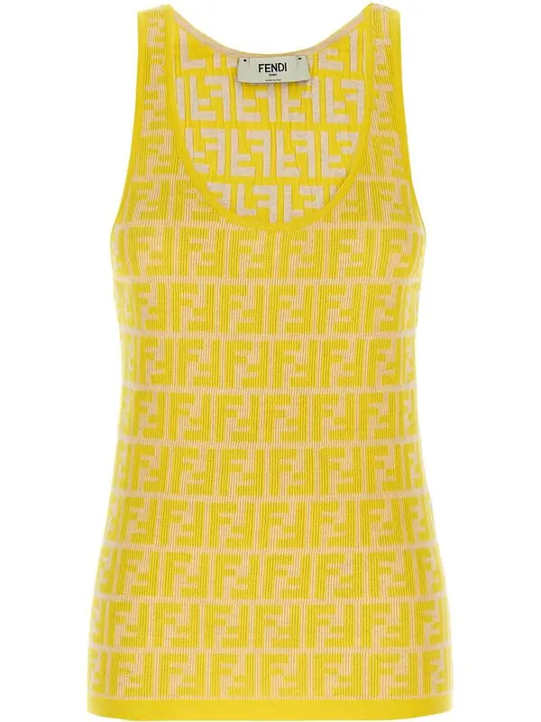 Fendi Ff Logo Tank Top In Yellow - 10% Off | Editorialist