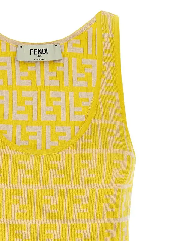 Fendi Ff Logo Tank Top In Yellow - 10% Off | Editorialist