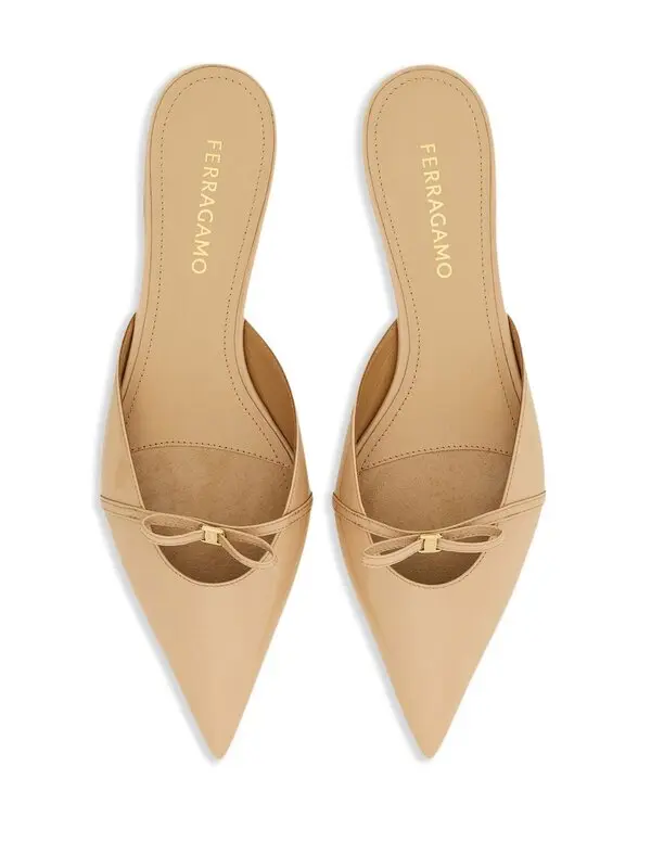 FERRAGAMO Mini Bow Mules - Neutrals