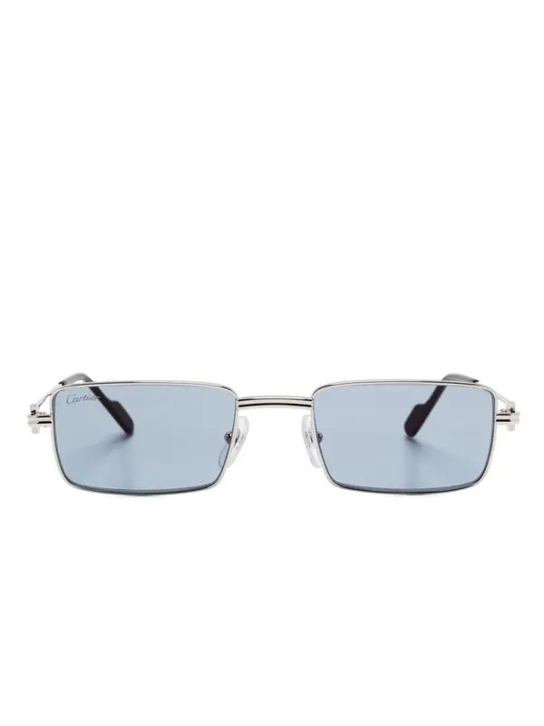 CARTIER Rectangle-frame Sunglasses - Silver