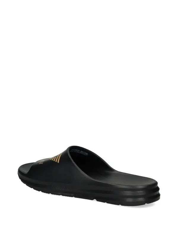 EA7 Logo-print Slides - Black