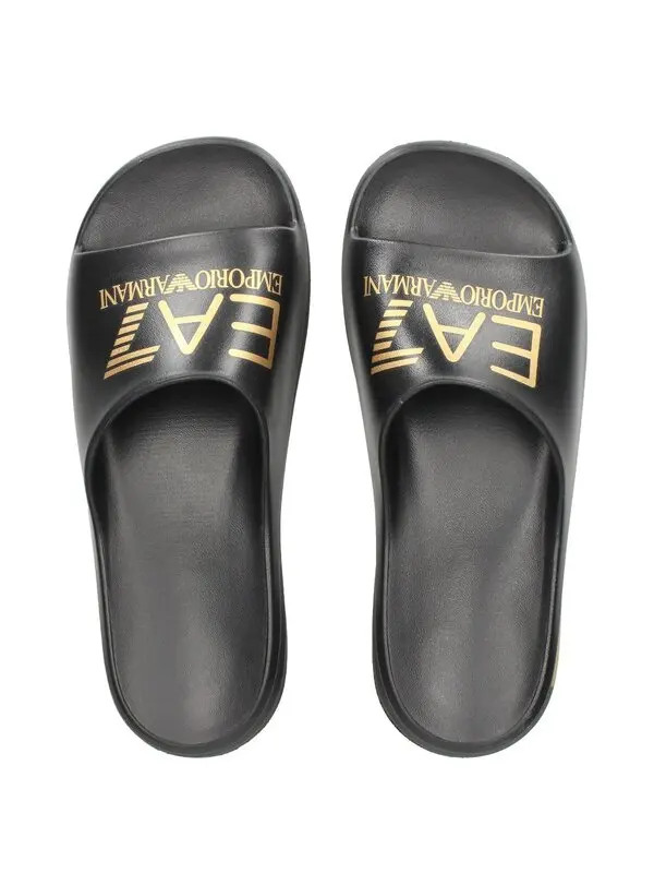 EA7 Logo-print Slides - Black