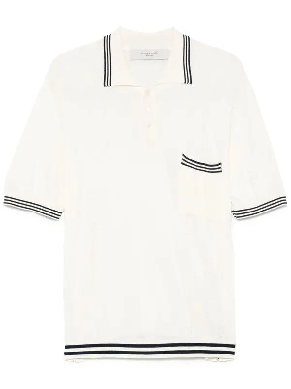 GOLDEN GOOSE Knitted Polo Shirt - White