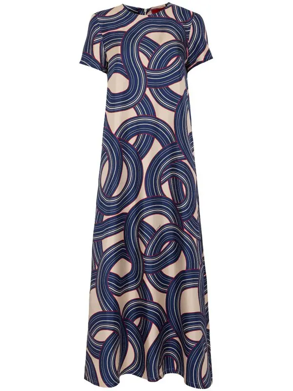 La DoubleJ Printed Maxi Dress - Blue
