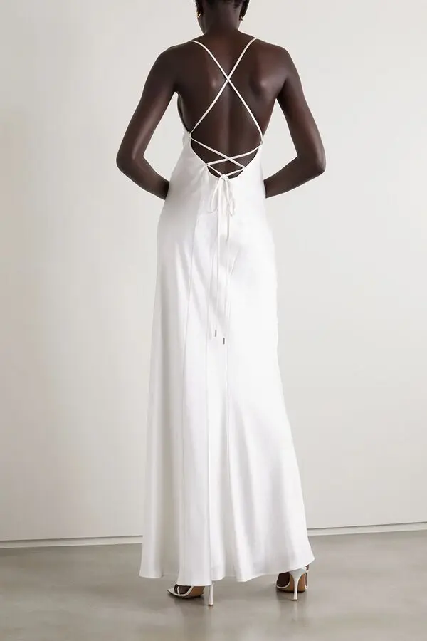 Galvan Spetses Silk-satin Gown