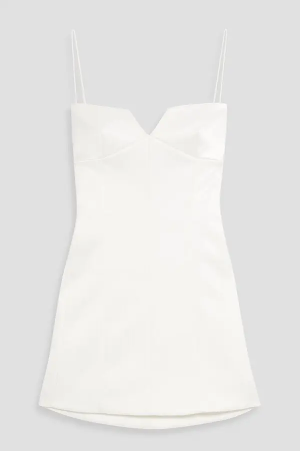 Rachel Gilbert Hammered-satin Mini Dress - Ivory