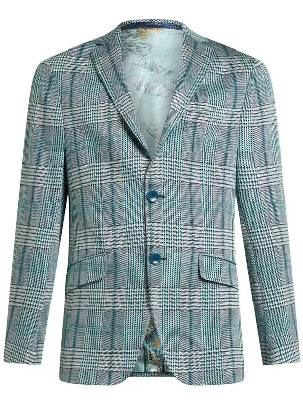 Etro Glen Plaid Jersey Blazer